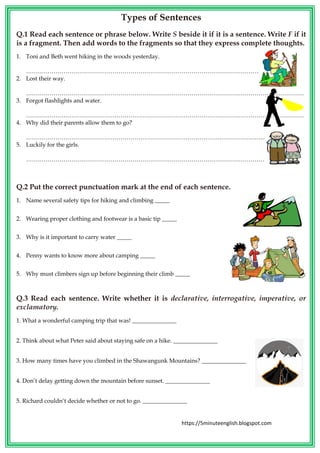 Types of Sentences Worksheet | PDF