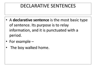 Types of sentences | PPTX