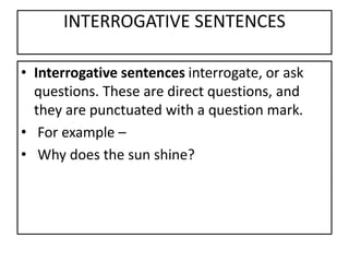 Types of sentences | PPTX
