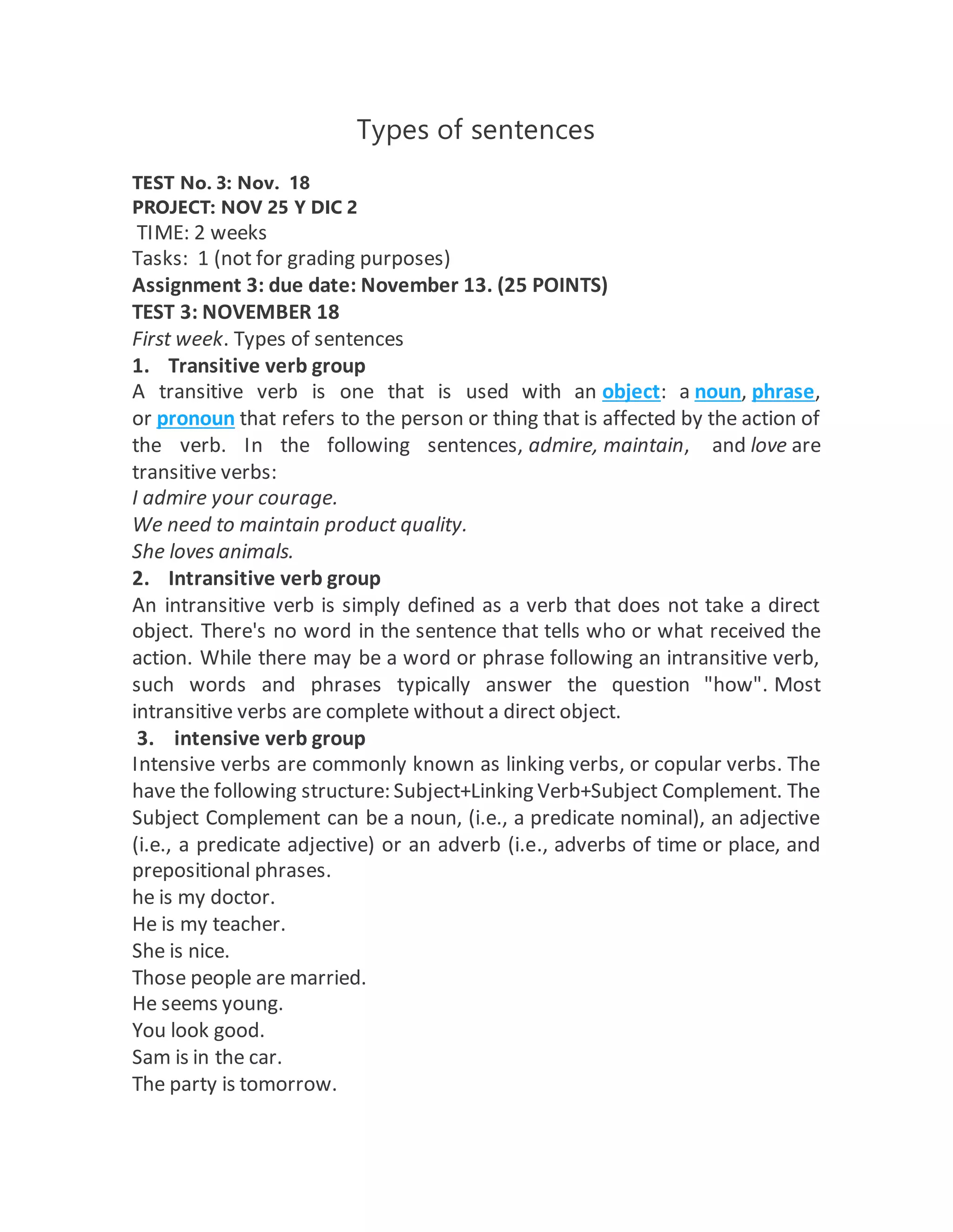Types of sentences | DOCX | Programming Languages | Computing
