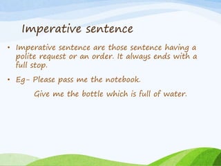 Types of sentences | PPT