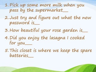 Types of sentences | PPT