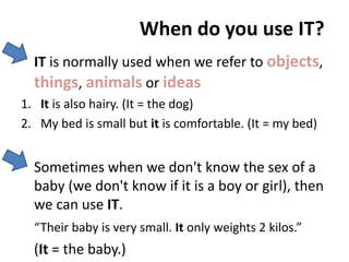 Types of sentences and pronouns | PPT