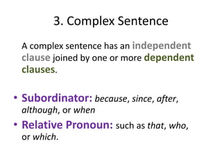 Types of sentences and pronouns | PPT