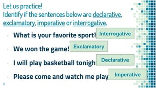 Types of Sentences and Punctuation Marks | PPTX
