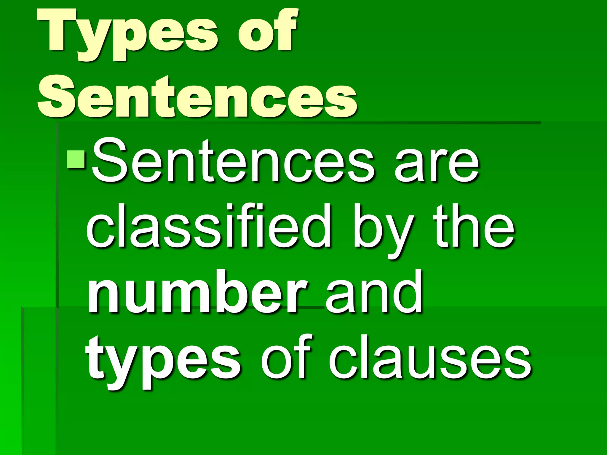 Types of sentences and types of clauses | PDF