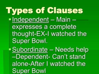 Types of sentences and types of clauses | PDF