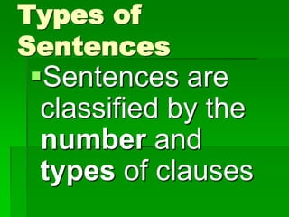 Types of sentences and types of clauses | PDF
