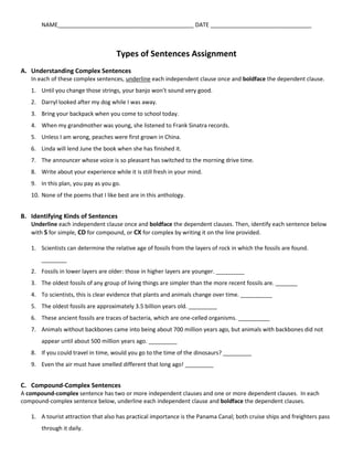 Types of sentences assign | PDF