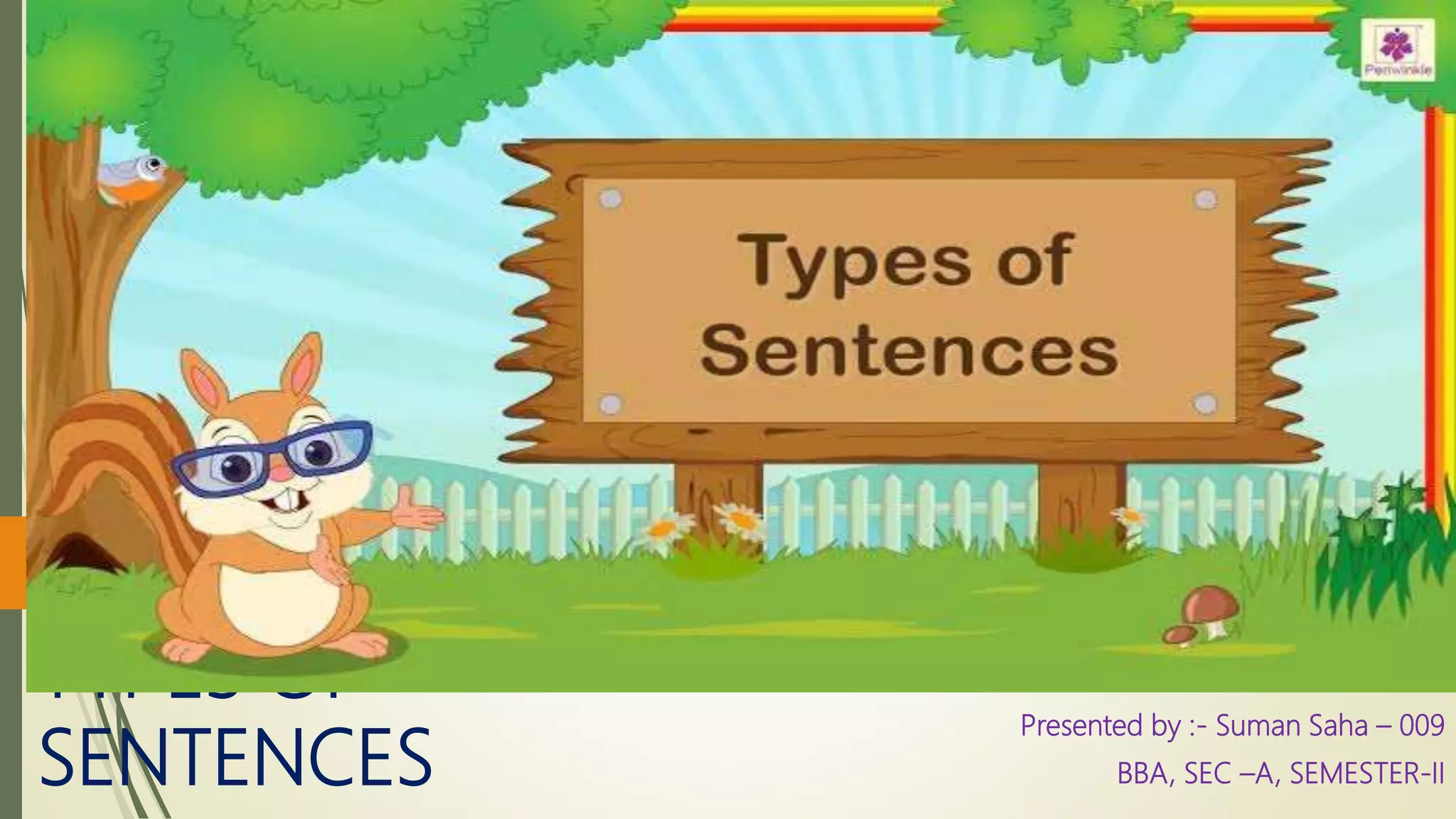 Types of sentences by suman saha | PPTX