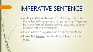 Types of sentences by suman saha | PPTX