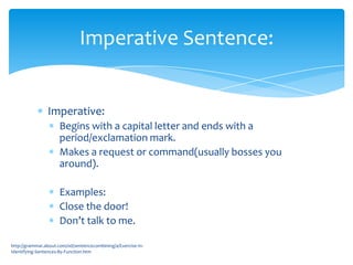 Types of sentences(lp) | PPTX