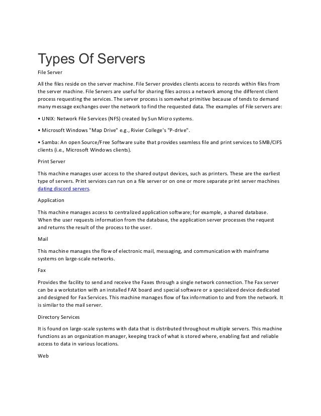 Types of servers | PDF