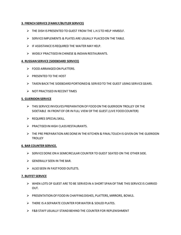 Types of service | DOCX