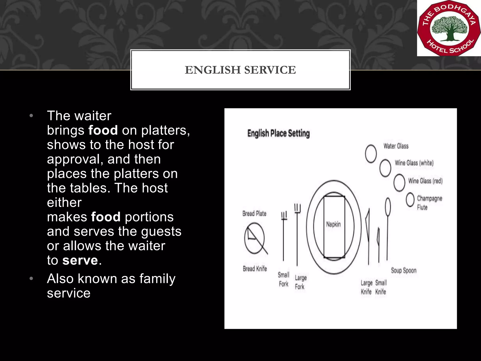 Types of service in food and beverage department | PPTX