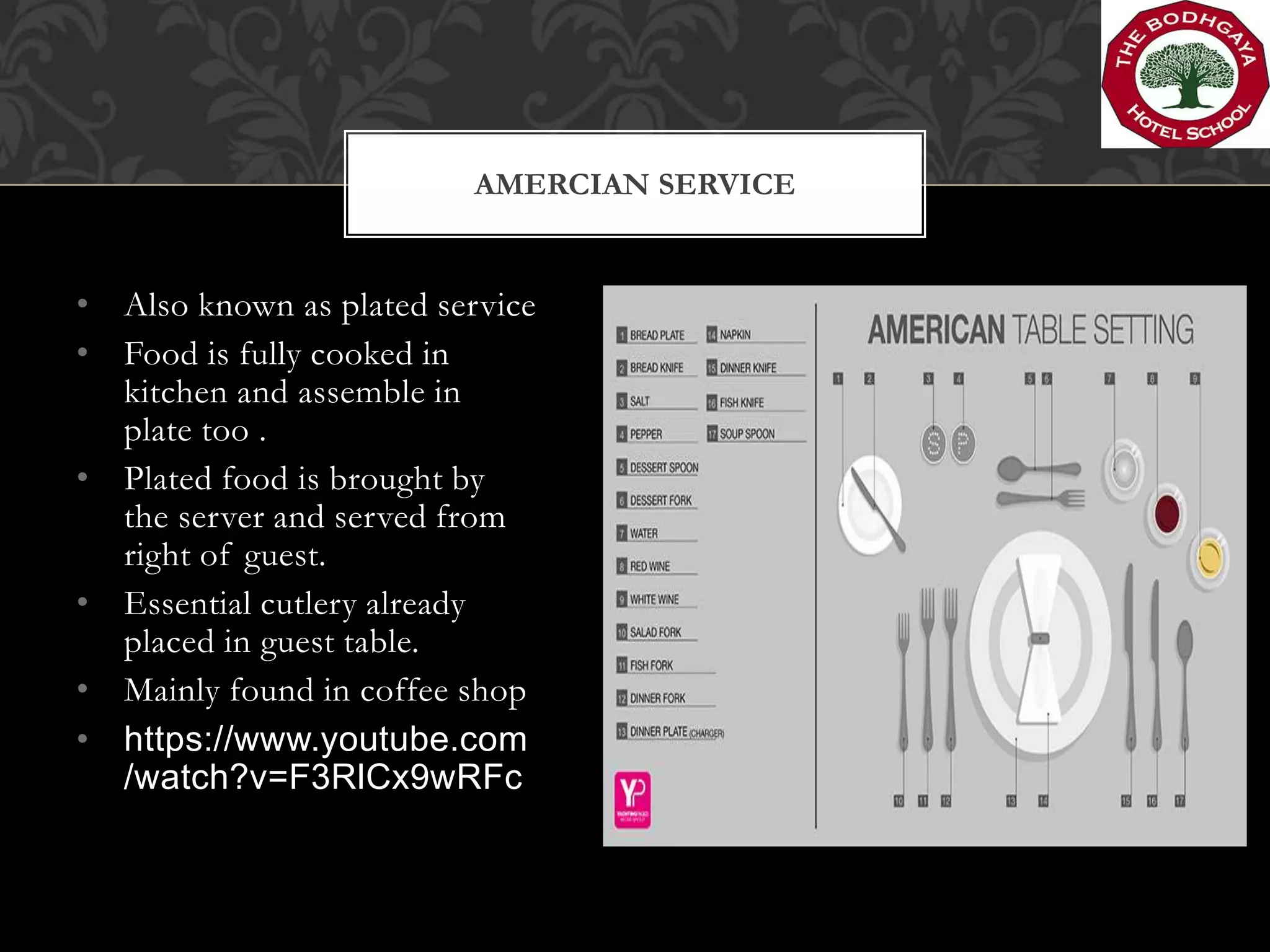 Types of service in food and beverage department | PPTX