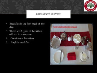 Types of service in food and beverage department | PPTX