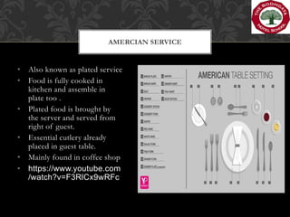 Types of service in food and beverage department | PPTX