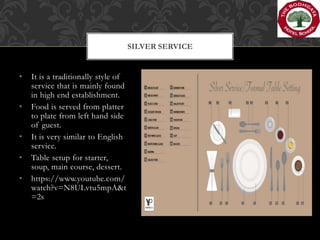 Types of service in food and beverage department | PPTX