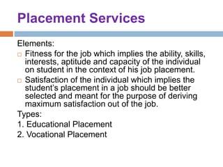 Types of services in guidance cell | PPTX