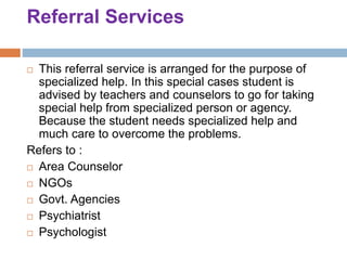 Types of services in guidance cell | PPTX