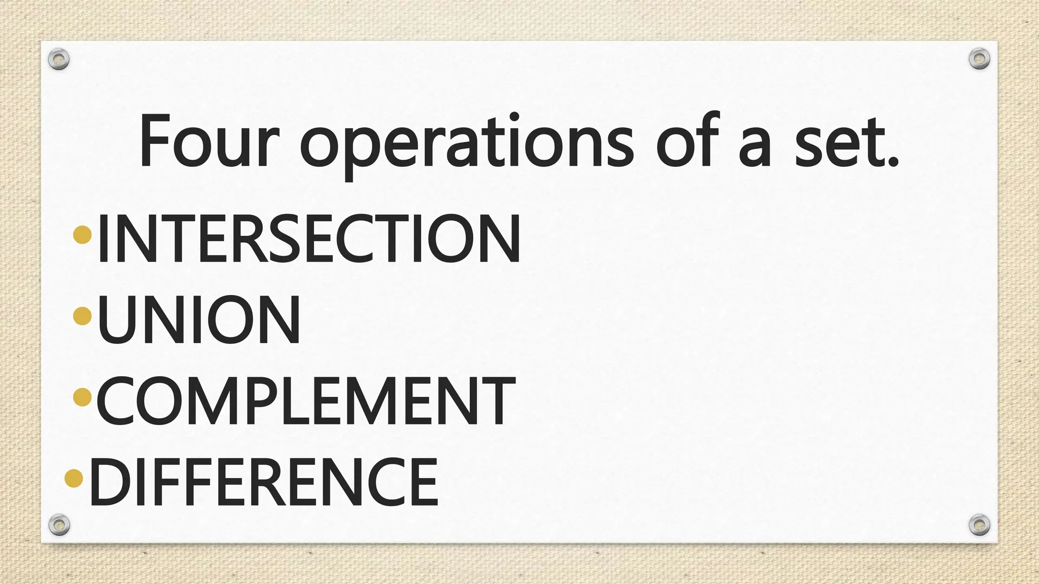 use venn diagrams to represents sets and set operayions | PPT