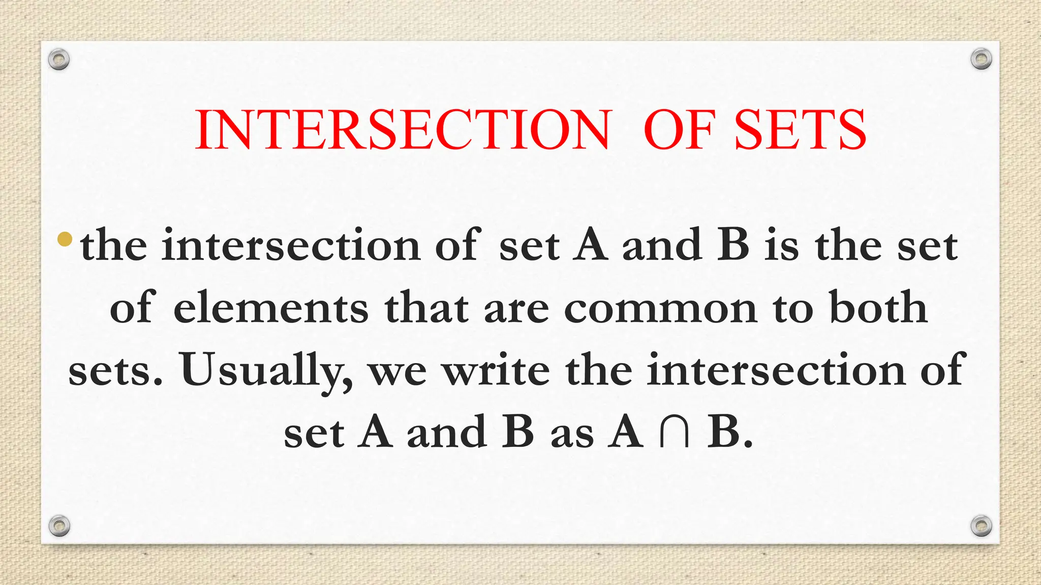 use venn diagrams to represents sets and set operayions | PPT