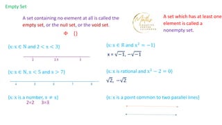 Empty sets, singleton sets, finite and infinite sets, equal and equivalent sets | PDF