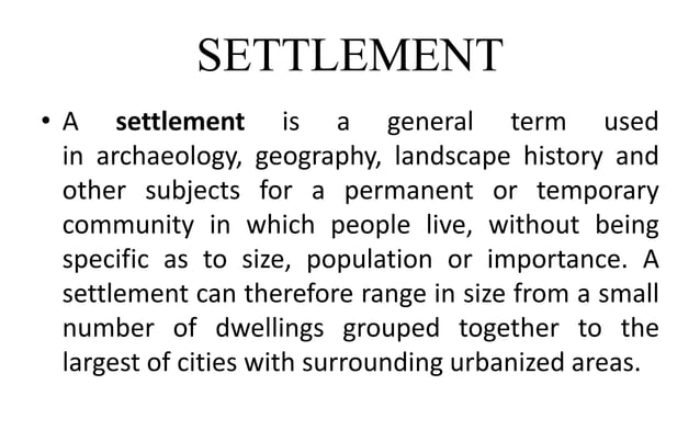 Types of settlement | PPTX