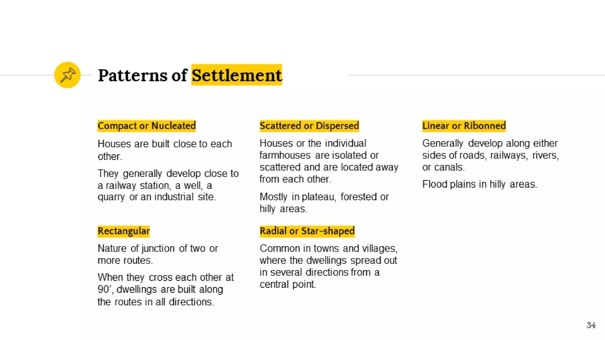 Types of Settlements in India | PDF