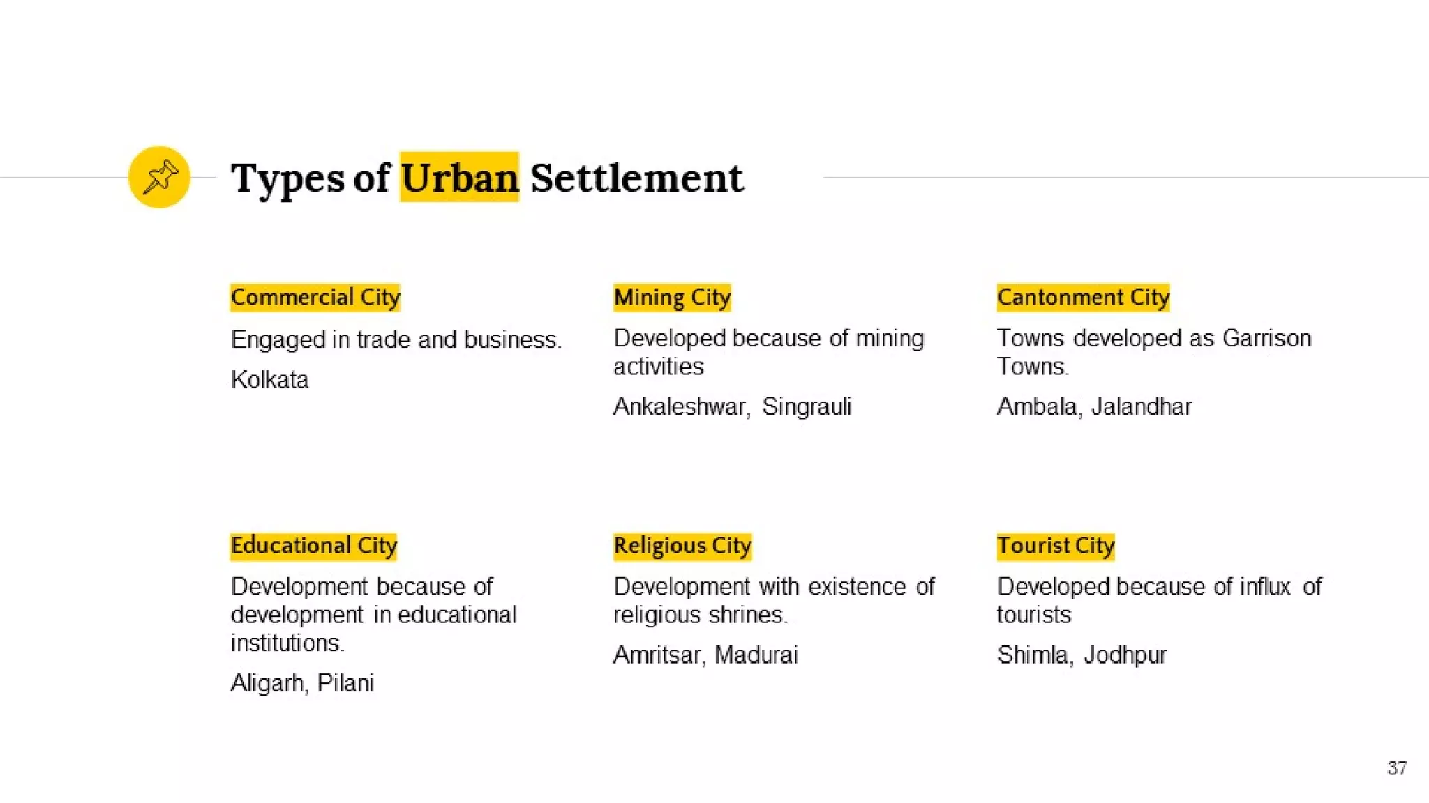 Types of Settlements in India | PDF