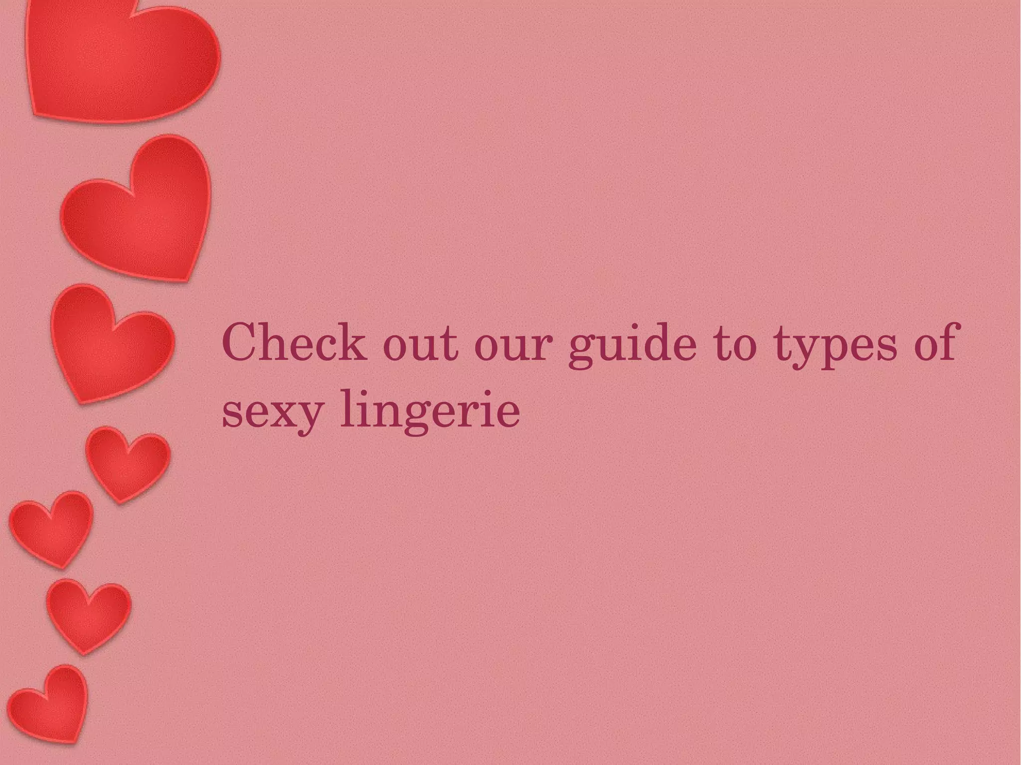 Types of sexy lingerie | PPT