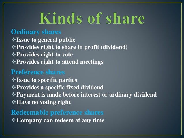 Types of share and share capital