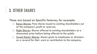 Types of Shares and basic intro to shares | PPTX