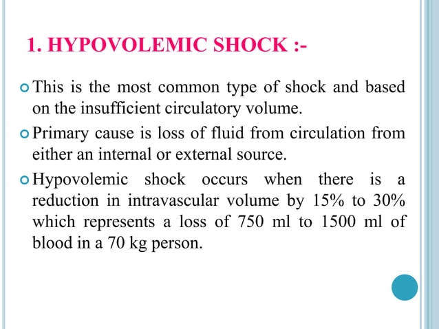 Types of shock | PPTX | First Aid | Injuries