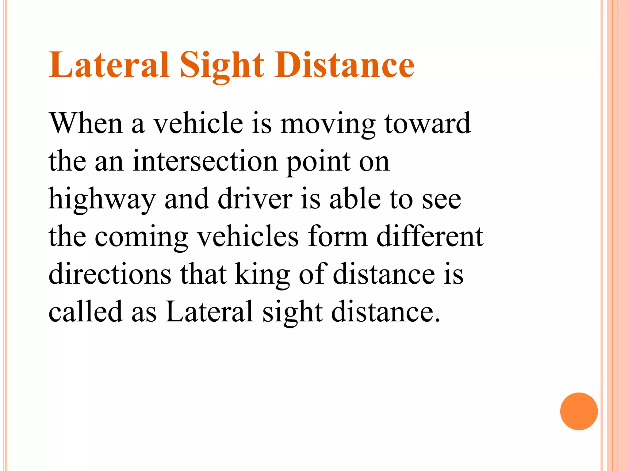 Types of sight distance | PPTX