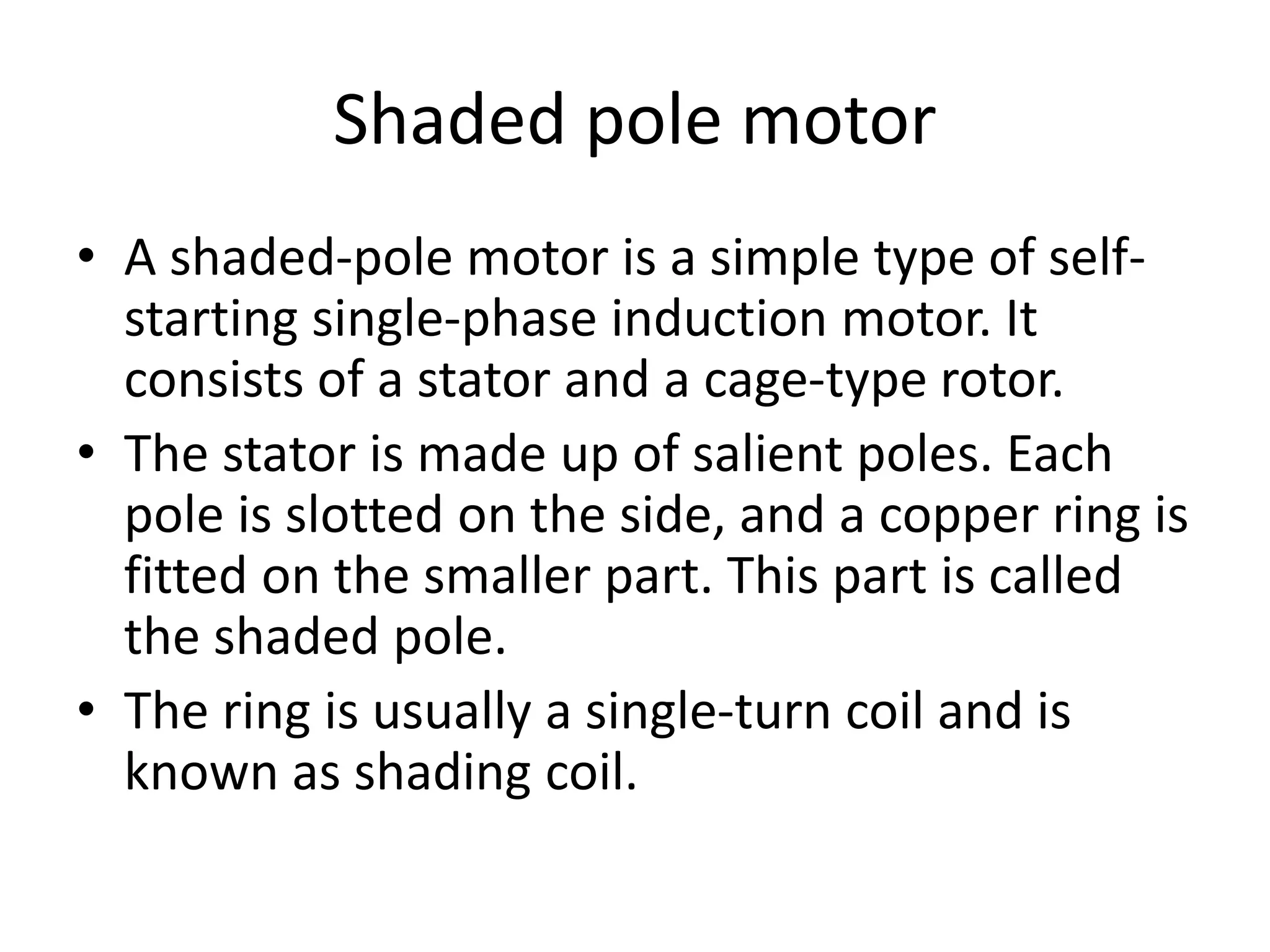 Types of single phase induction motor | PPTX