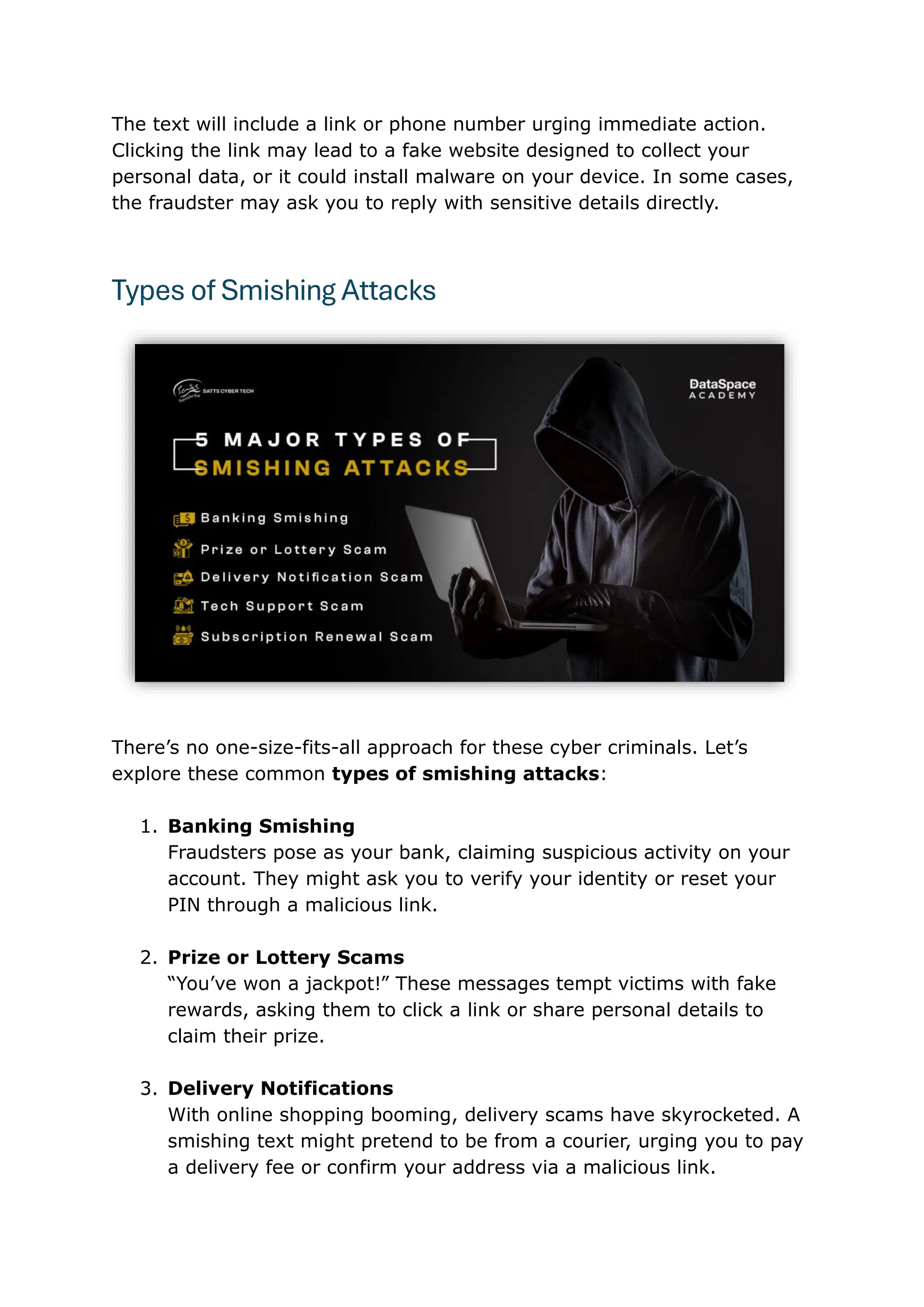 Types Of Smishing Attack – Signs And Prevention | PDF