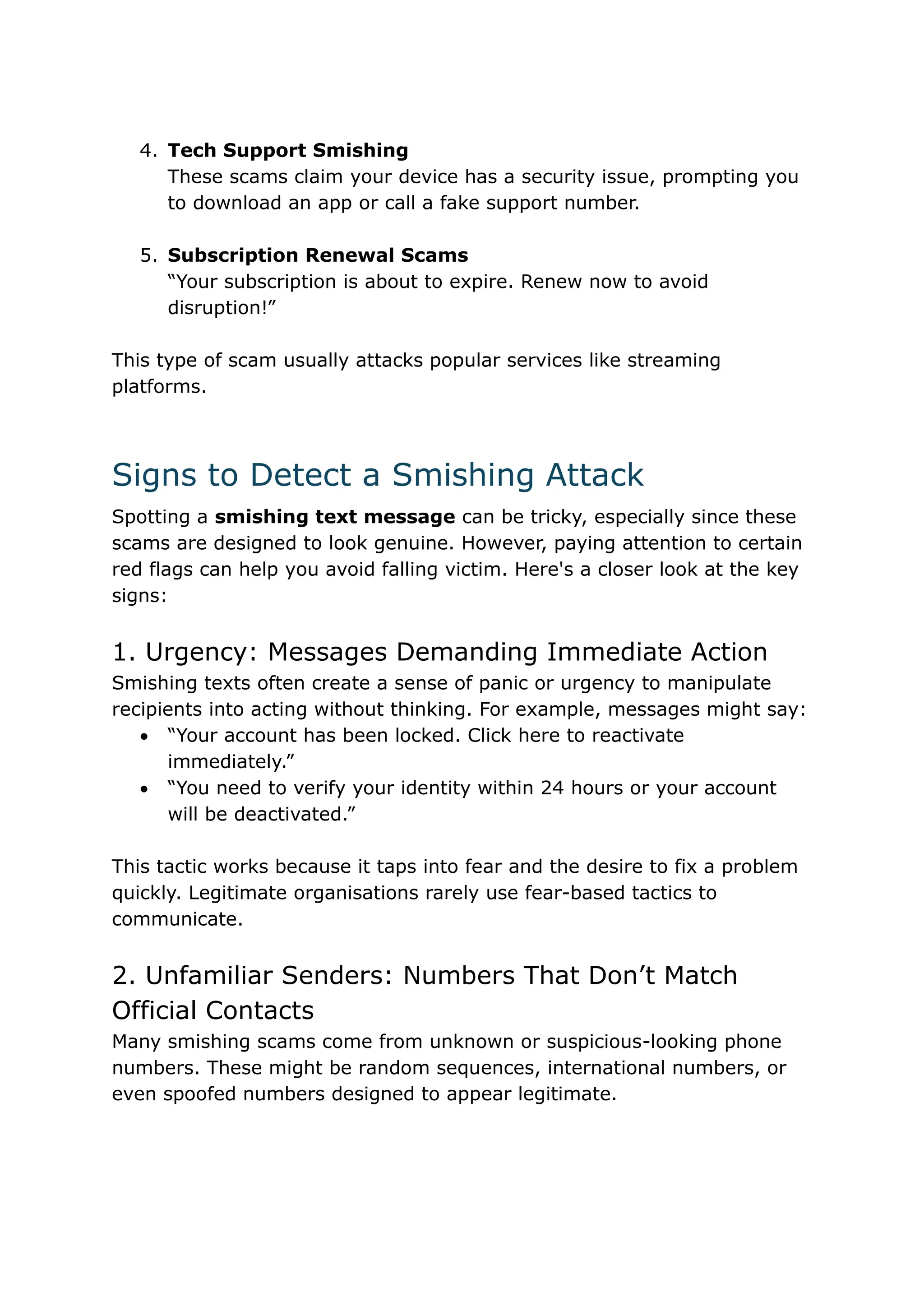 Types Of Smishing Attack – Signs And Prevention | PDF