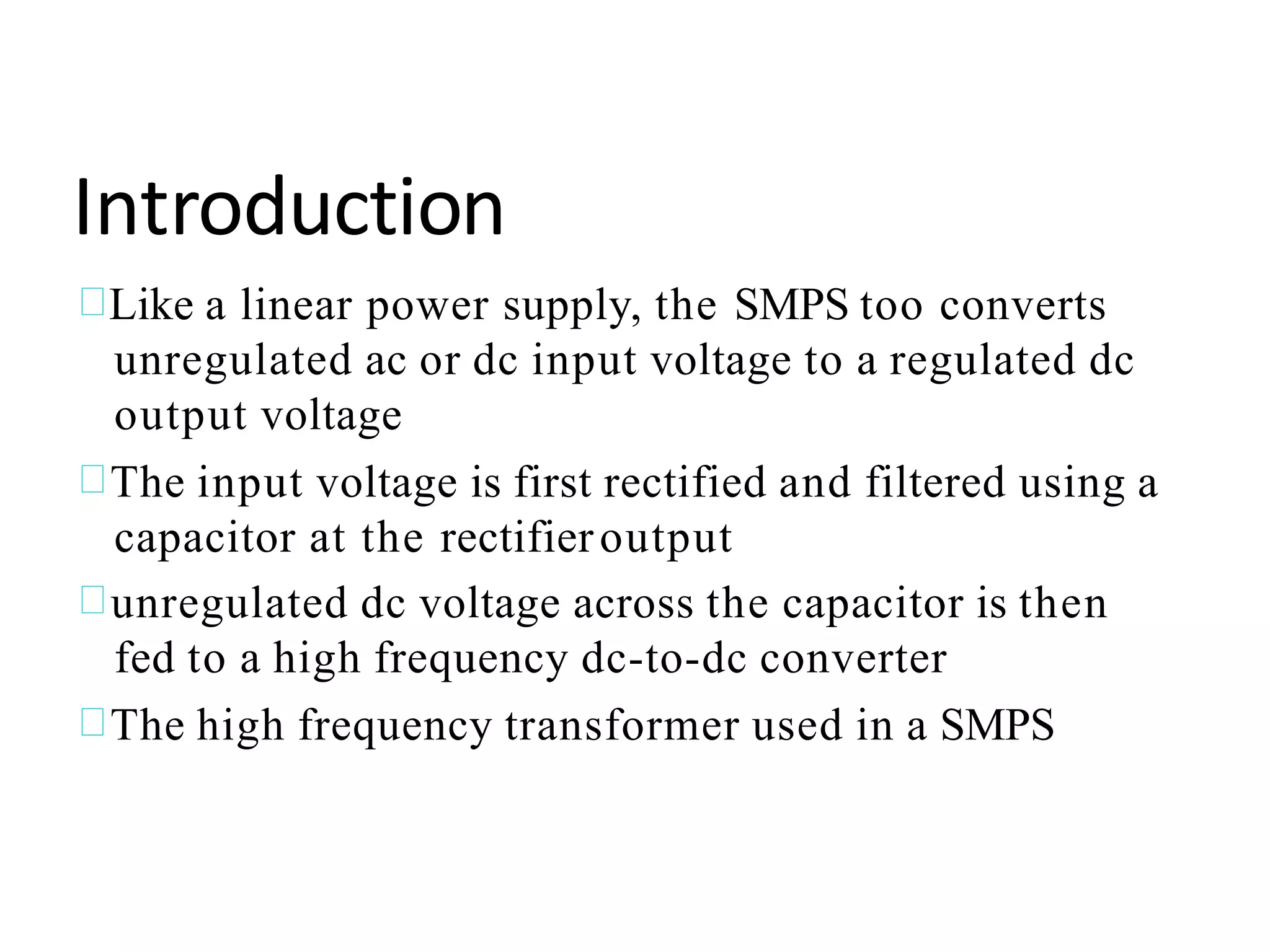 Types of SMPS | PPTX | Consumer Electronics | Technology & Computing