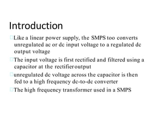 Types of SMPS | PPTX | Consumer Electronics | Technology & Computing