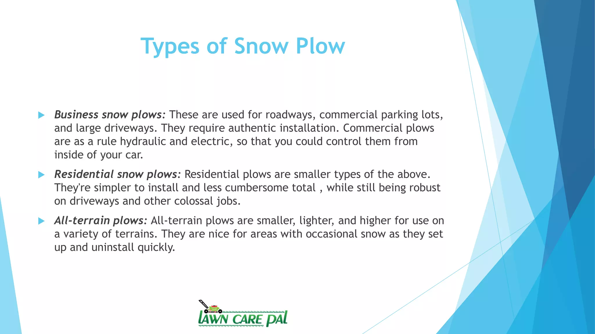 Types of snow plows | PPTX