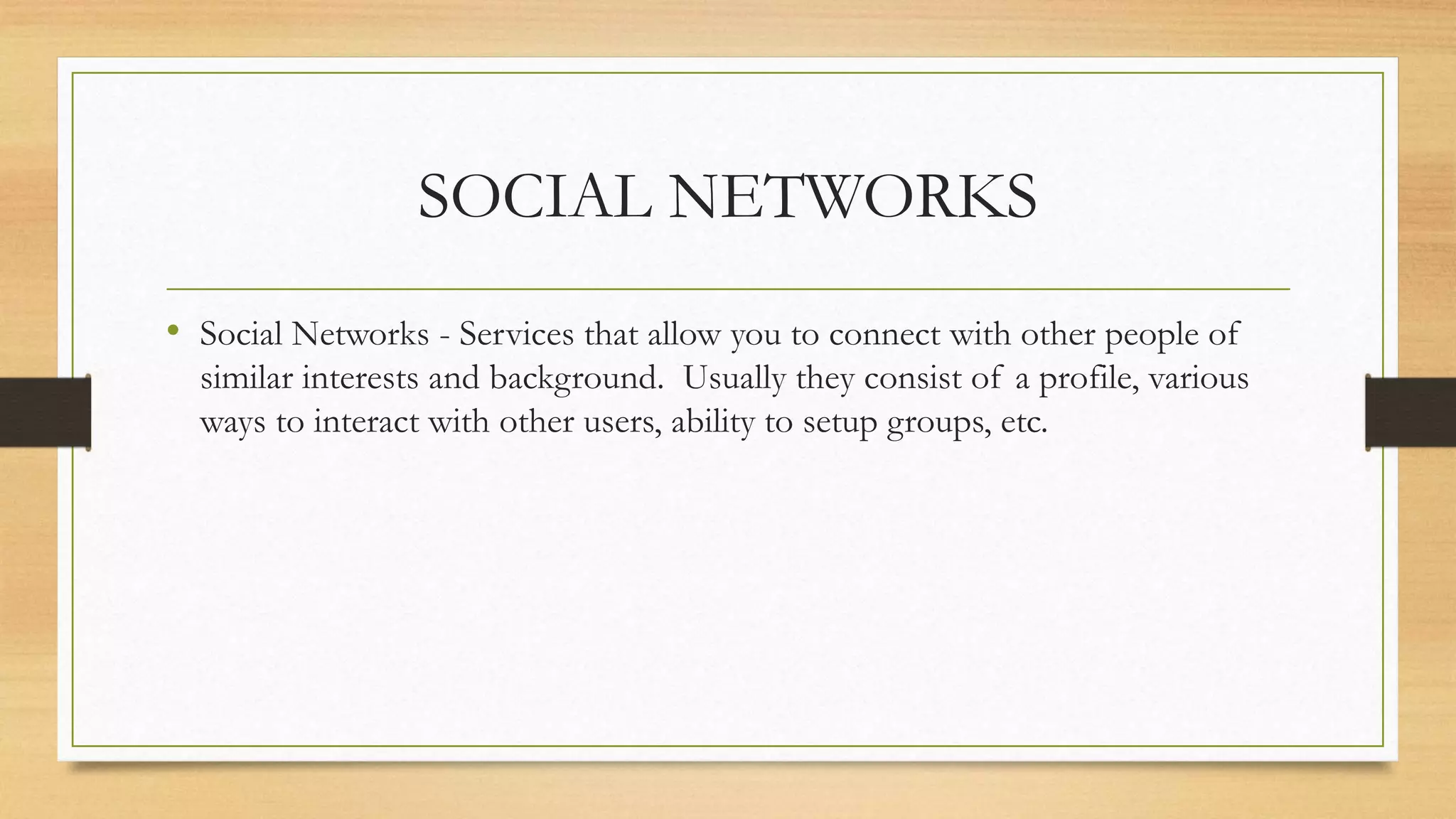 Types of social networks | PPTX