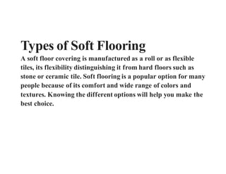Types of soft floorings | DOCX