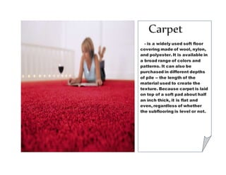 Types of soft floorings | DOCX