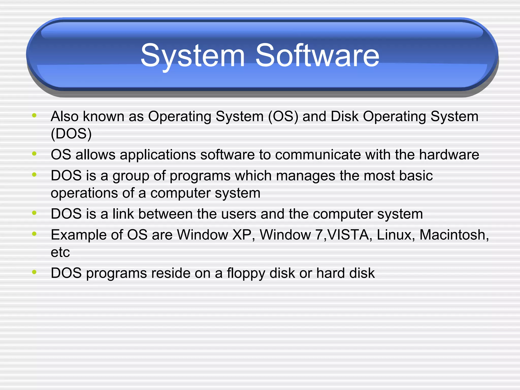 Types of software | PPT | Operating Systems | Computer Software and ...