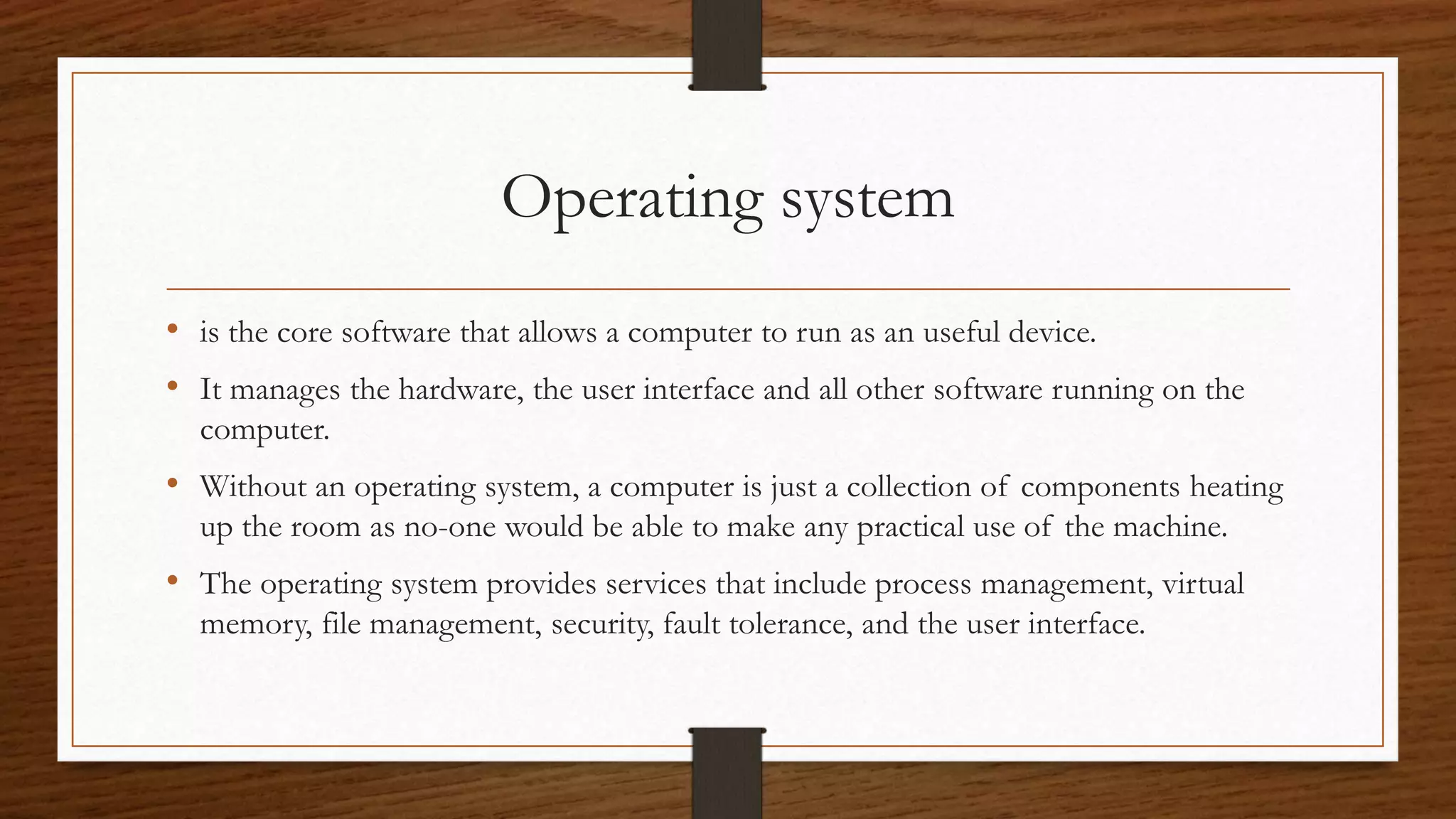 Types Of Software Ppsx Operating Systems Computer Software And