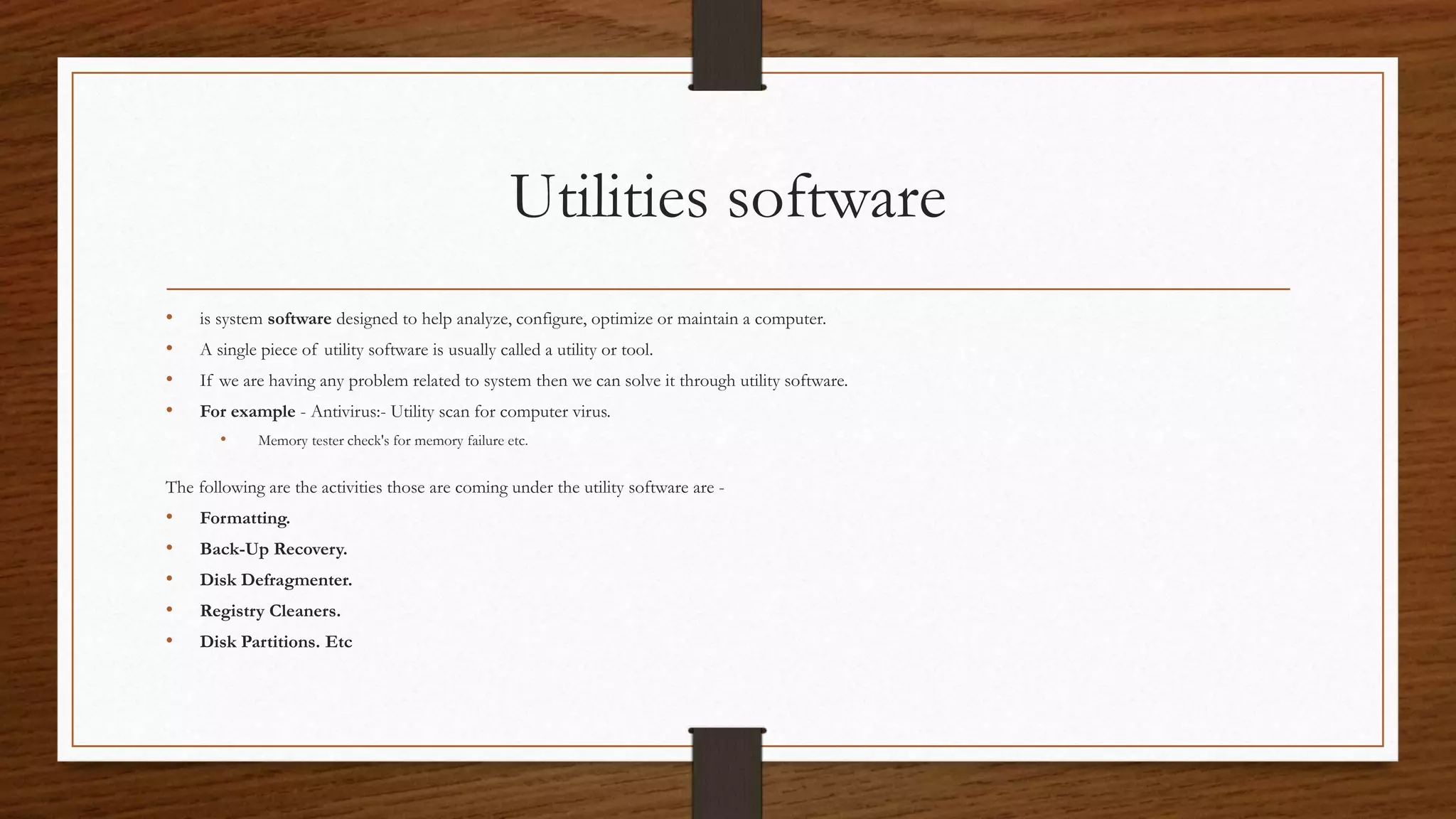 Types Of Software Ppsx Operating Systems Computer Software And