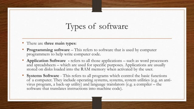 Types of software | PPSX | Operating Systems | Computer Software and Applications
