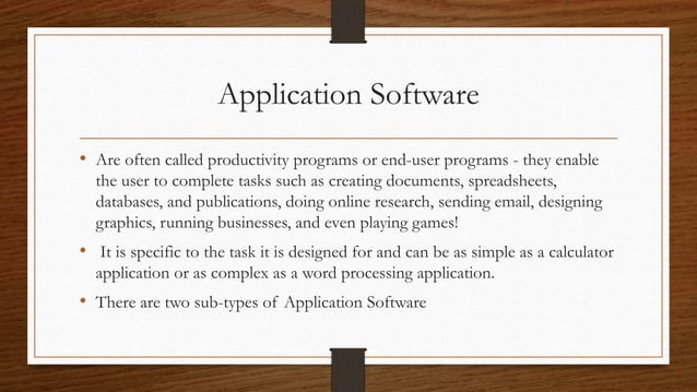 Types of software | PPSX | Operating Systems | Computer Software and Applications
